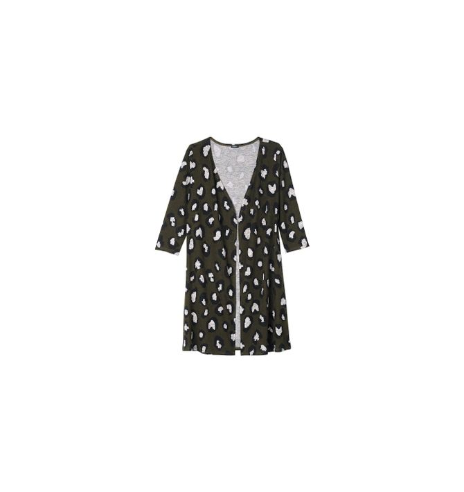 Open Front Printed Cardigan