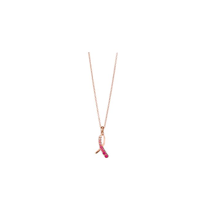 Breast Cancer Awareness Pink Gradient Ribbon Necklace| Avon