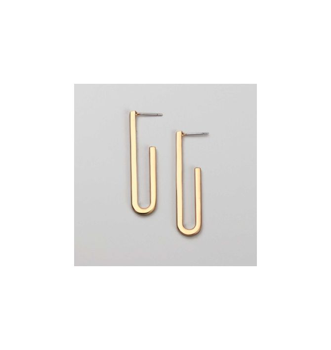 Goldtone Paper Clip Hoop Earrings | Avon