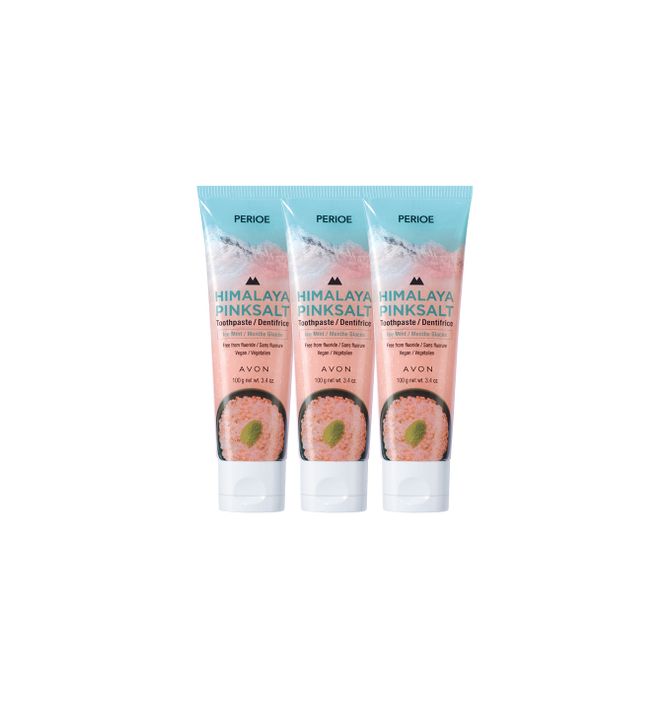 Three Piece Perioe Himalaya Pink Salt Toothpaste Bundle